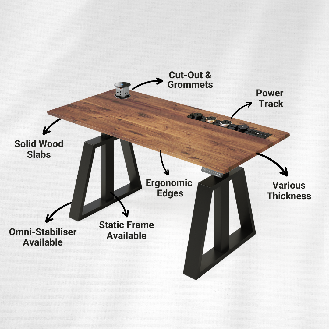 Custom Solid Wood Tables Singapore | Luxury Ergonomic Standing Desks – AdapTABLE